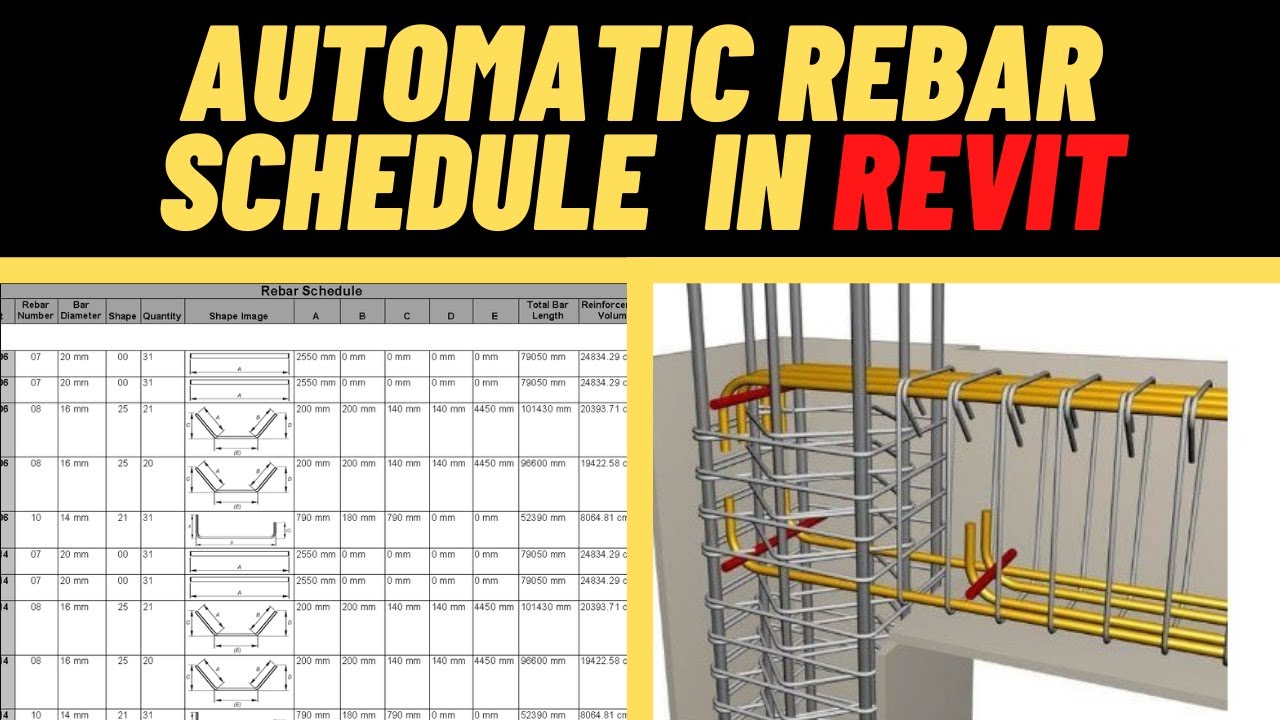 Rebar Schedule In Revit Automatic And Manual TATBIM Official Website Rebar Schedule In Revit Automatic And Manual TATBIM Official Website