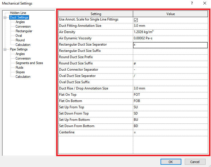 تنظیمات مکانیکال (Mechanical Settings) در نرم افزار Revit-تنظیمات ...